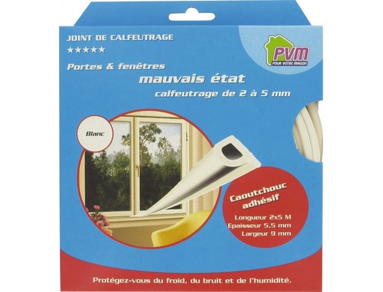 Joint de calfeutrage - Blanc - 10 M - PVM PVM