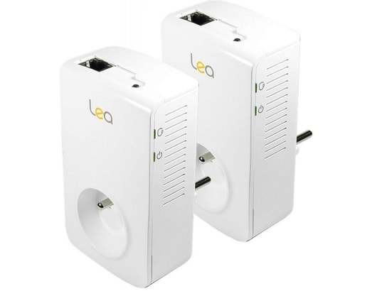 2 CPL Léa Netsocket 1800 Mbits/s avec prise gigogne LEA
