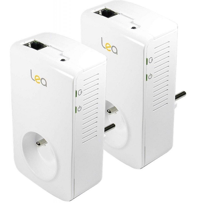 2 CPL Léa Netsocket 1800 Mbits/s avec prise gigogne LEA
