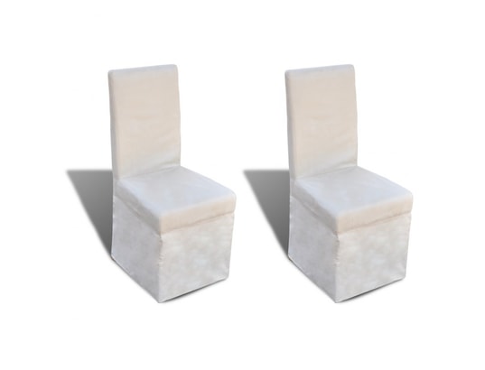 2 Chaises de cuisine salon salle à manger classique blanches 1902030 ...