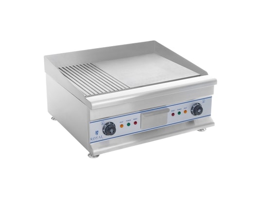 Plancha électrique nervurée - 60cm - 2 x 3.2kW acier inox professionnel ...