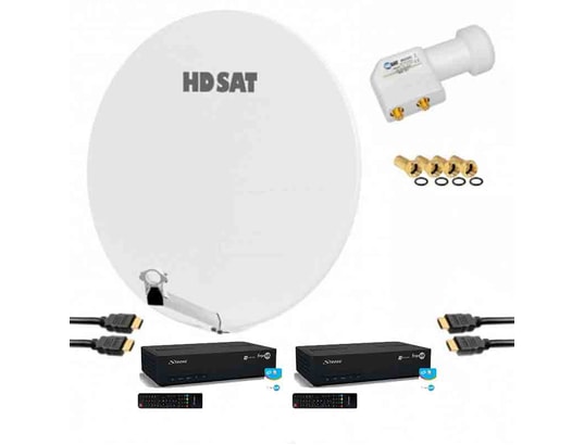 Pack Parabole satellite fibre 85cm avec 2x Récepteurs FRANSAT + LNB single HDSAT PACKFRANSAT6 ...