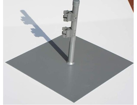 Pied paravent plat-carrée Gris Acier galvanisé, C 35 cm x E 5 mm ...