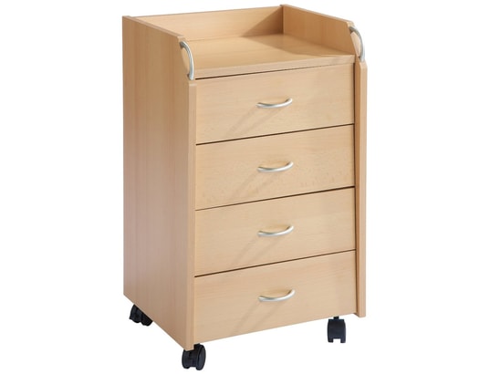 Container sur Roulettes Pronto Hêtre, Dim : 40 x 36 x 65 cm -PEGANE- PEGANE