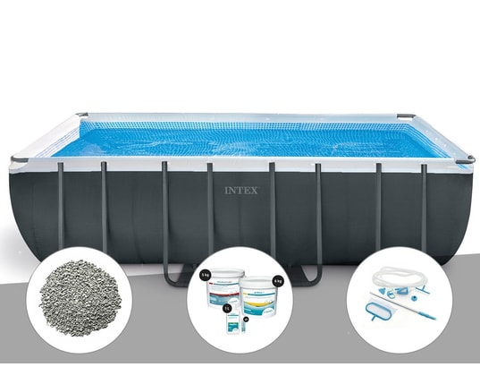 Kit piscine tubulaire Intex Ultra XTR Frame rectangulaire 5,49 x 2,74 x ...