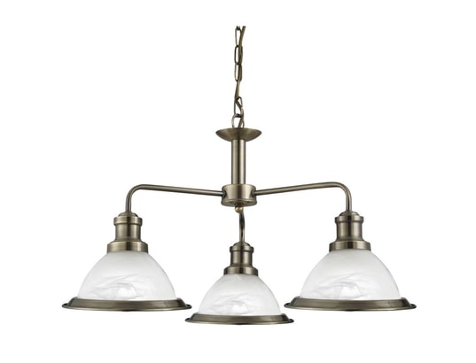 Suspension 3 ampoules Bistro, en laiton antique et verre acide ...