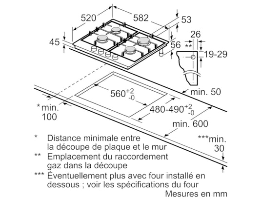 BOSCH PGP6B5B90 - Plaque gaz Pas Cher