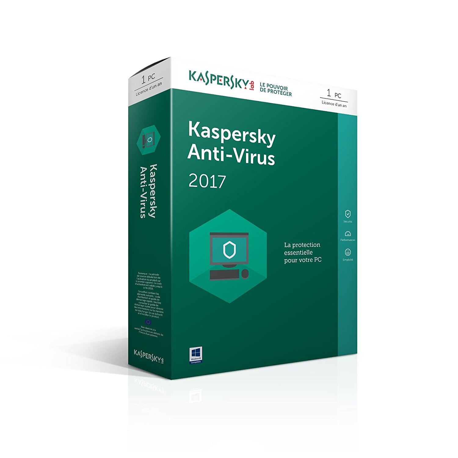 KASPERSKY ANTIVIRUS 2017 - 1PC / 1AN Français Windows 10 / 8 / 7 / XP ...