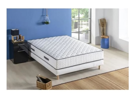 Ensemble matelas + sommier 160 x 200 - Ressorts - 24 cm - 5 zones DEKO ...