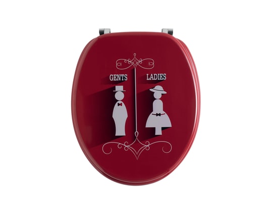 Abattant trendy line gents ladies en bois, Dim : Largeur 37,5 x longueur 42 cm -PEGANE PEGANE