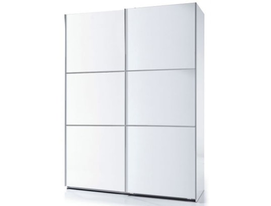 Armoire 2 portes avec penderie et 1 tablette de rangement coloris blanc ...