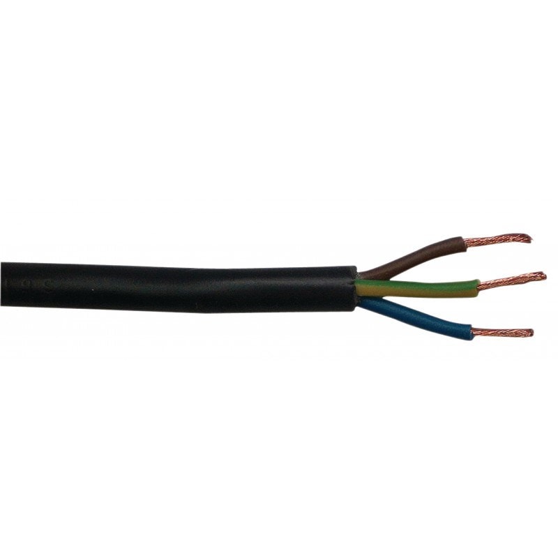 Câble d'alimentation H05VV-F 3G1.0 100 m Noir FIXAPART