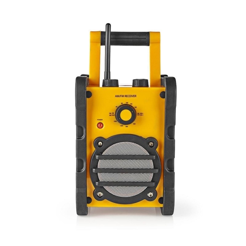 NEDIS Poste Radio FM Portable, Chantier, BTP, Radio FM/AM, 3 W, Jaune ...