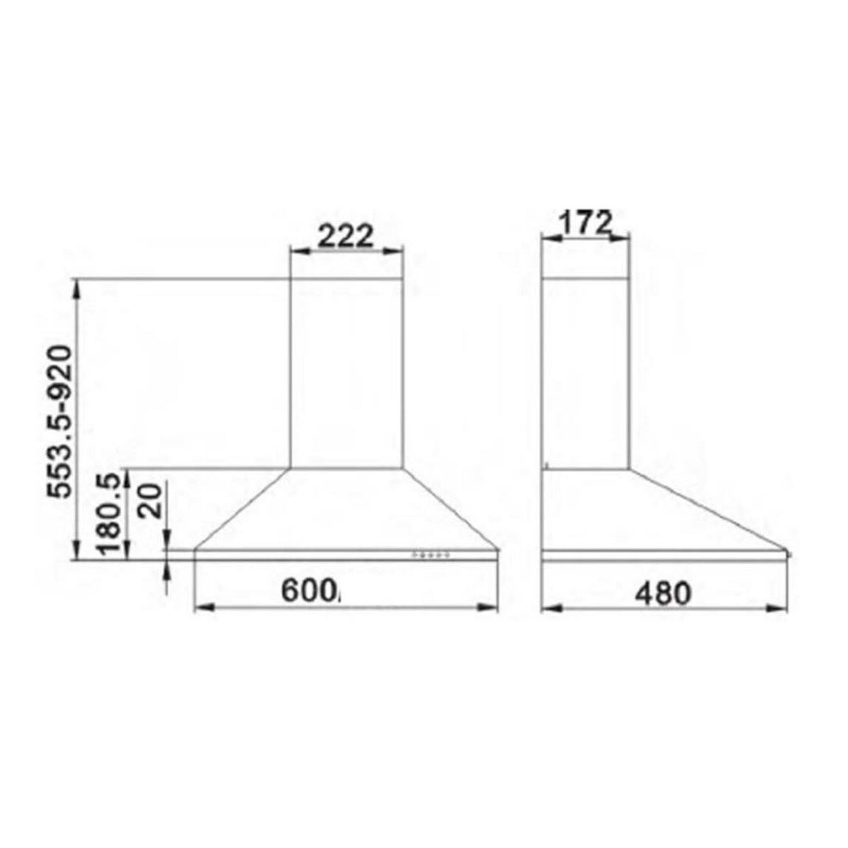 Hotte de cuisine décorative 60cm BRUGES DOMAIR Pas Cher - UBALDI.com