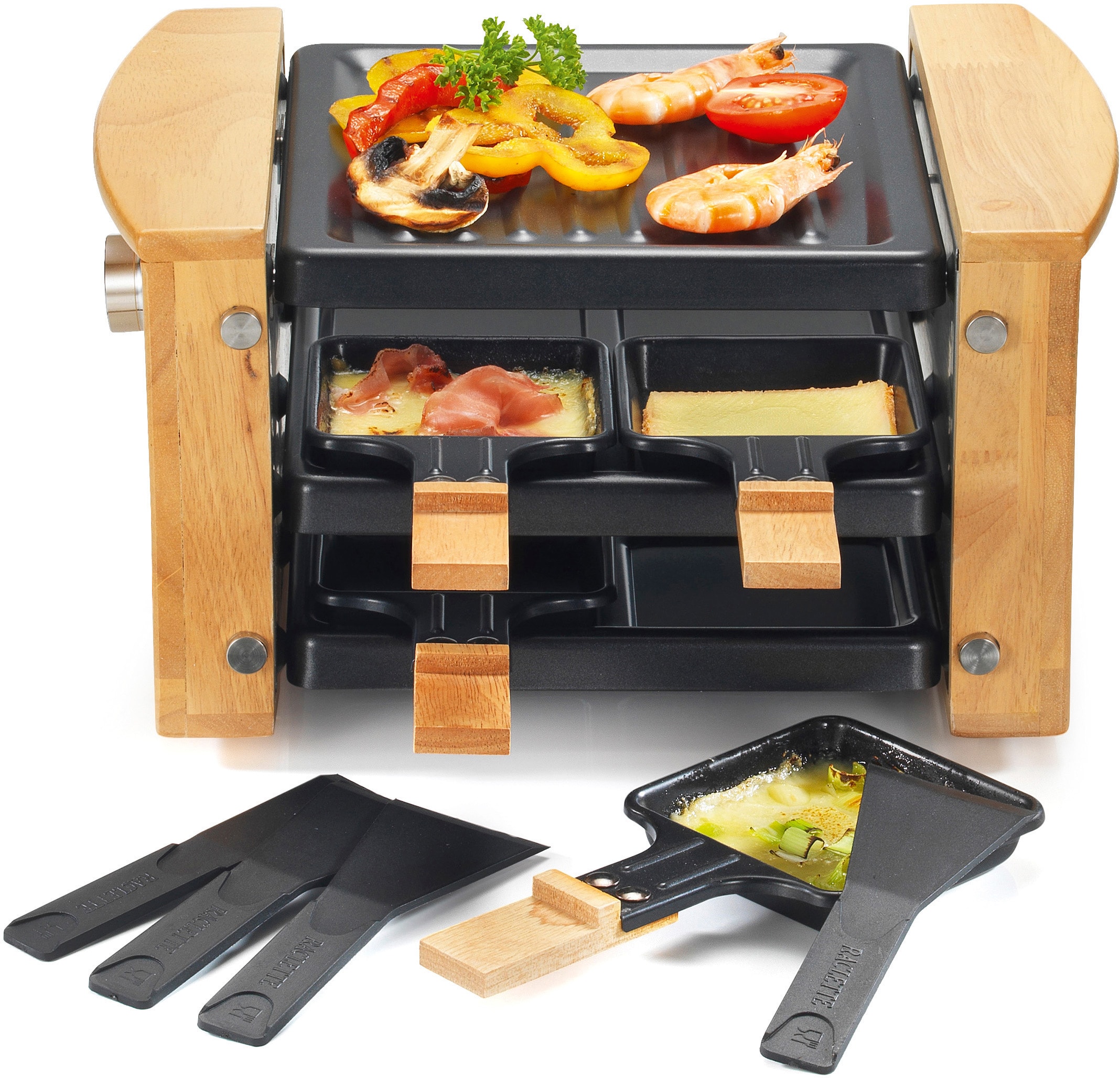 Raclette Multifonction KITCHEN CHEF KCWOOD.4RP Pas Cher - UBALDI.com