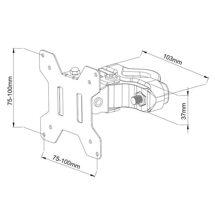 Support écran TV 13 -30 pour structure scénique TRUSS et tube KIMEX