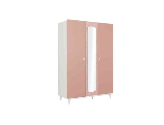 Armoire enfant 3 portes en bois rose - AR5047 TERRE DE NUIT