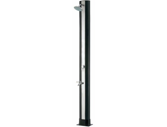 Douche solaire droite 35l noir en pvc avec rince pieds GRE POOLS