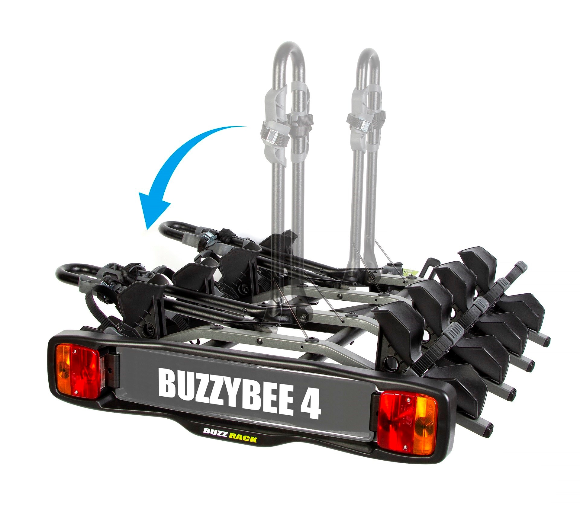 New buzzy bee 4 porte-vélo sur attelage plateforme 4 vélos BUZZRACK
