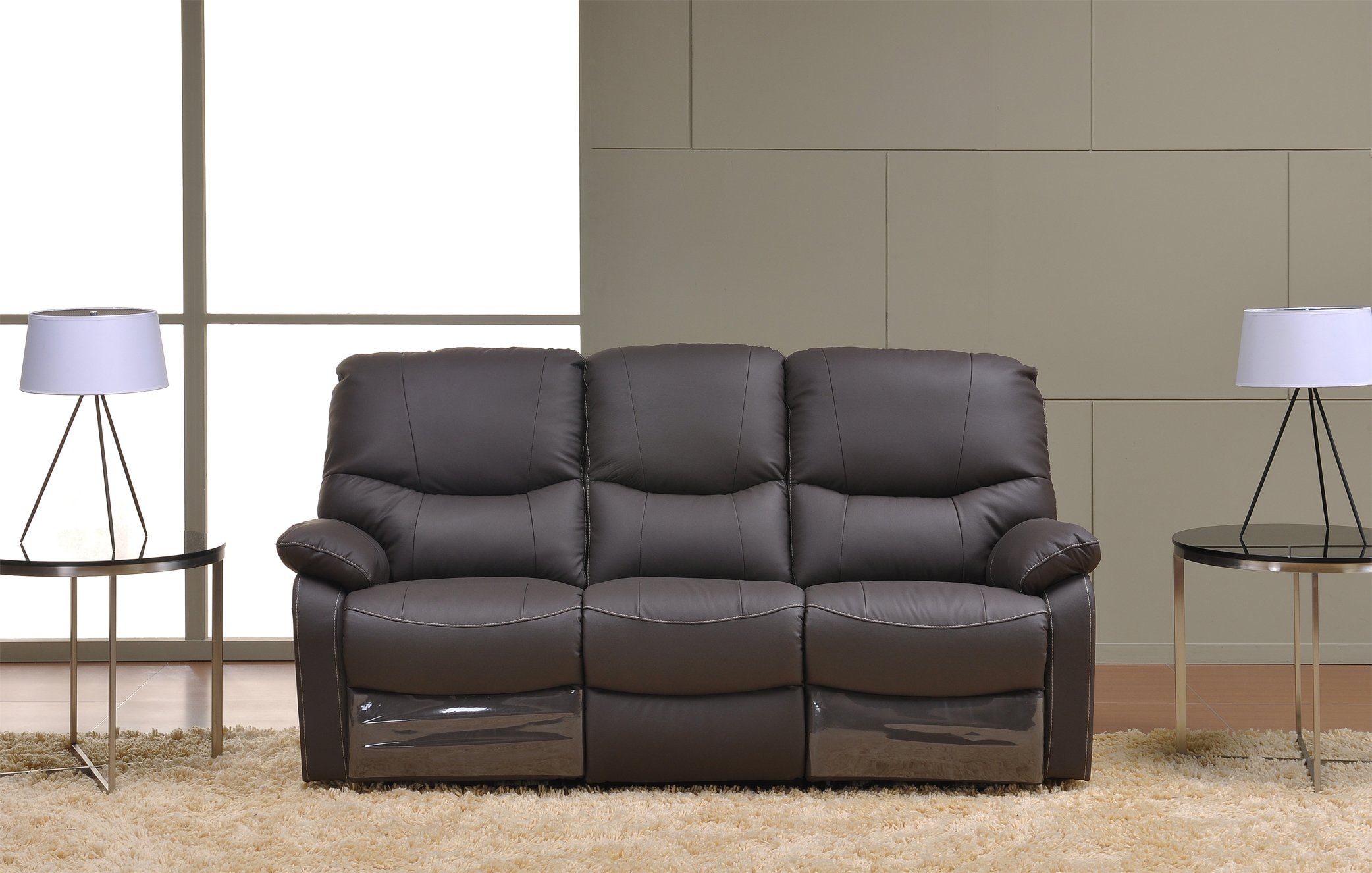 Canapé cuir UB DESIGN Pomelo 3 places brun Pas Cher - UBALDI.com