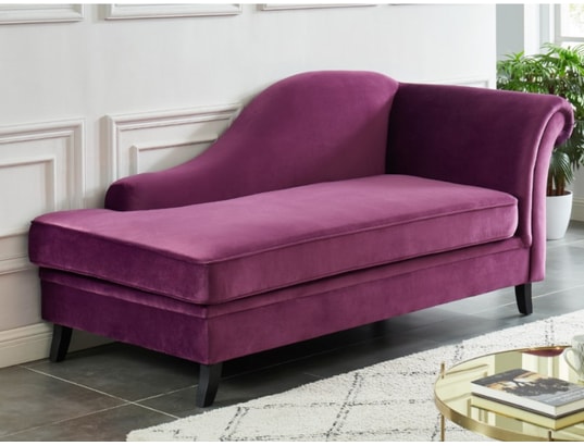 Méridienne droite boudoir - violet VENTE-UNIQUE