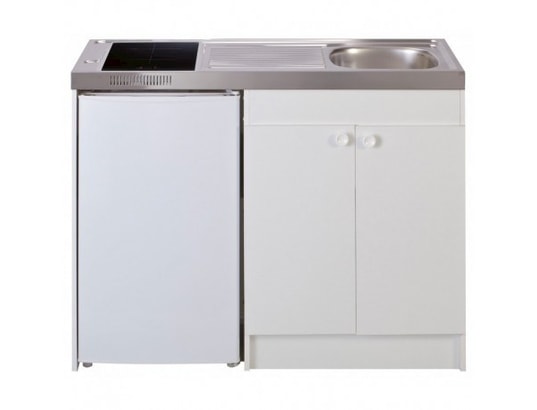 Kitchenette evier inox reversible 1 cuve 120cm domino induction meuble ...