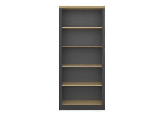 Etagère en mdf / pin coloris café noir / naturel - 188.5 x 82 x 37.2 cm ...