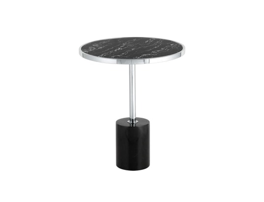Table d'appoint en marbre lana 53cm argent & noir PARIS PRIX