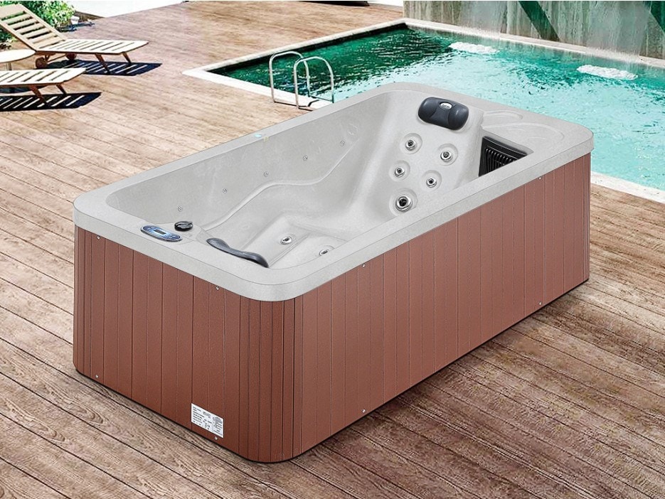 Spa 2 personnes - tahiti ii - gris granité - 18 jets - l210 x p110 x ...