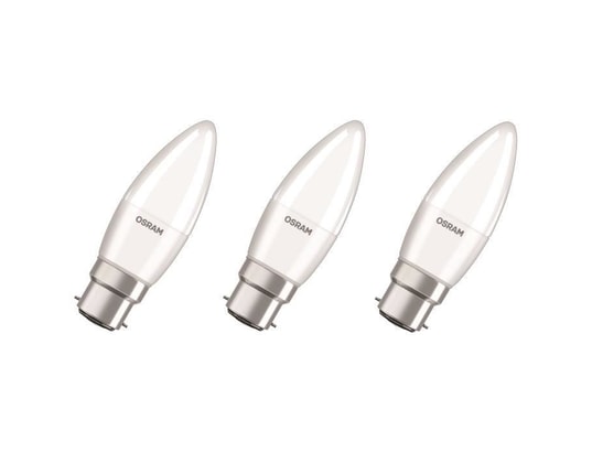 Osram lot de 3 ampoules led b22 flamme dépolie 5,7 w équivalent a 40 w blanc chaud OSRAM
