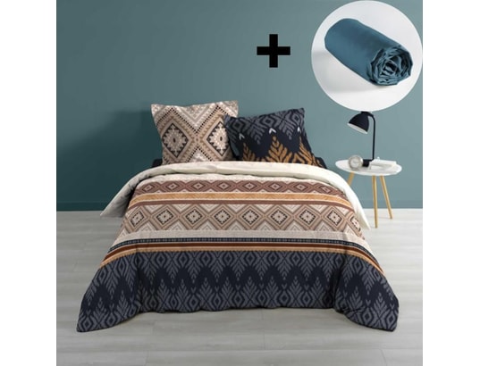 Cdaffaires pack parure de couette 220x240 cm mongori + drap housse ...