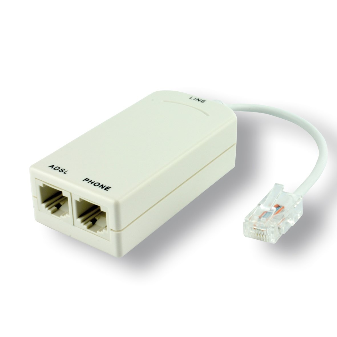 Filtre ADSL RJ45 mâle vers 2 x RJ45 (ligne DSL + tél. Analogique) MCL