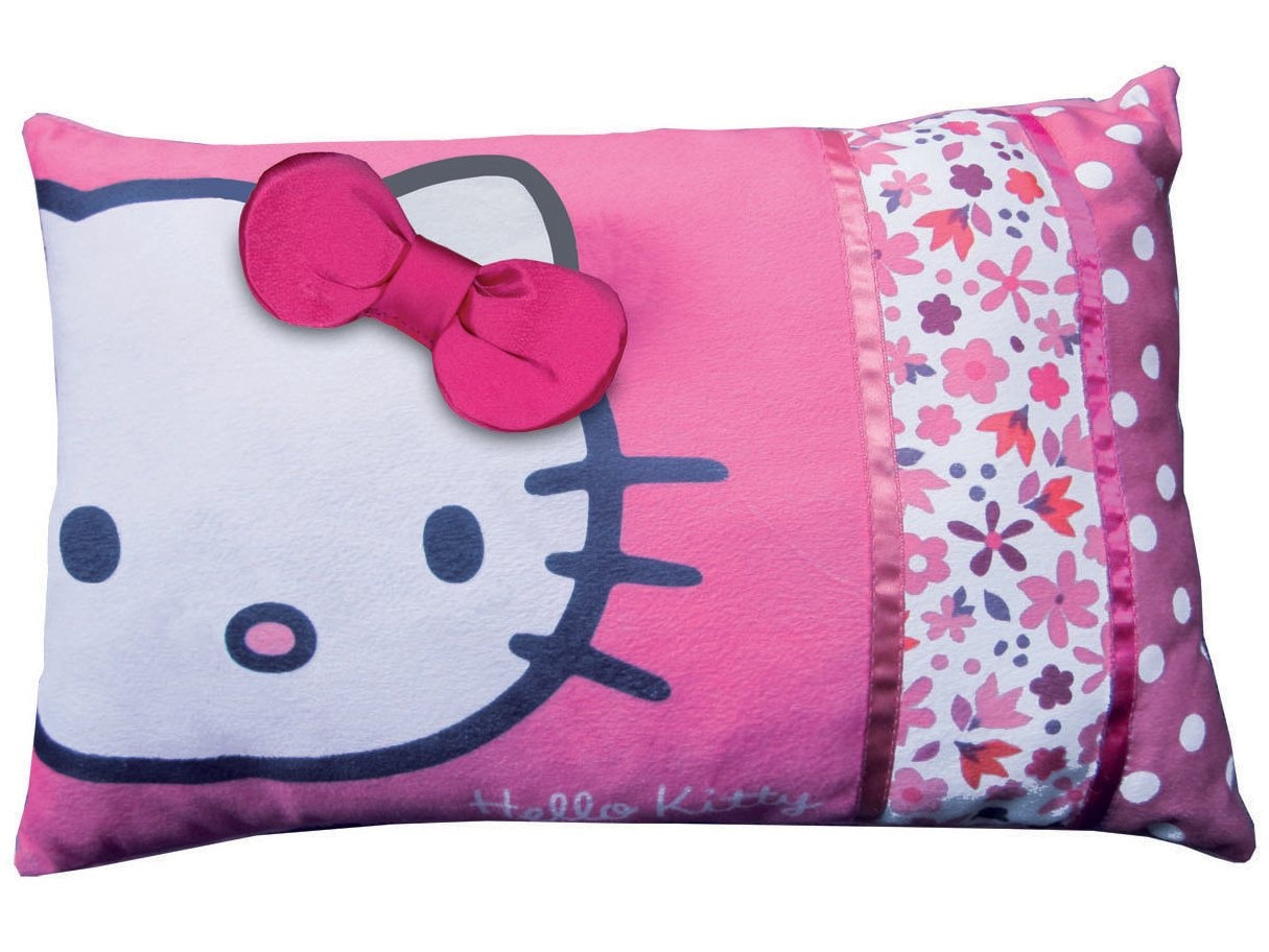 Plaid enfant CTI Pack plaid 130x160 + coussin Hello Kitty Plumetis