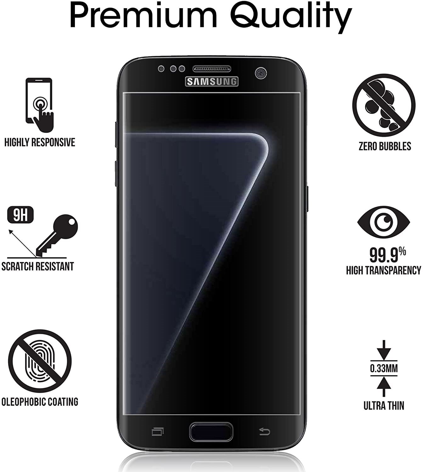 Samsung galaxy s7 edge vitre protection d'ecran en verre trempé ...