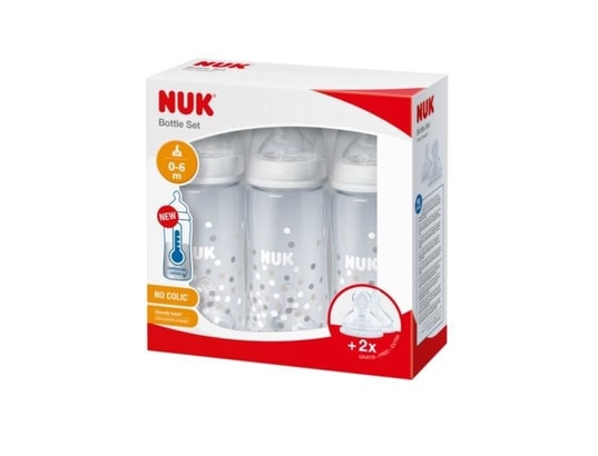 Nuk set first choice+ temperature control 3 bib et 2 tétines pp NUK