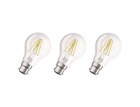Osram lot de 3 ampoules led b22 standard claire 7 w équivalent a 60 w blanc chaud OSRAM