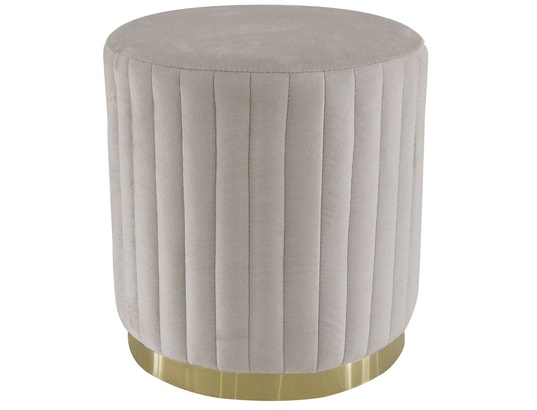 Pouf rond nutley velours taupe MENZZO