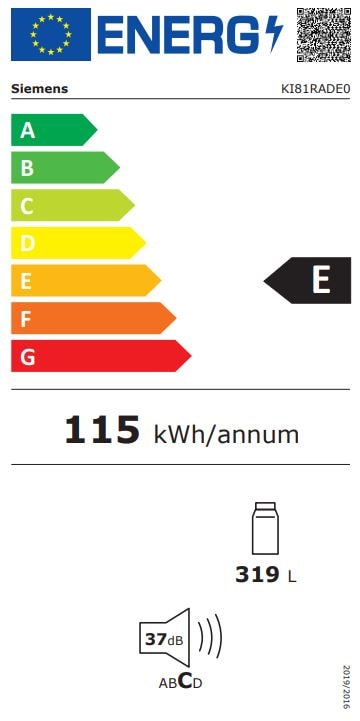 Réfrigérateur encastrable 1 porte SIEMENS KI81RADE0 iQ500 319 L Super ...