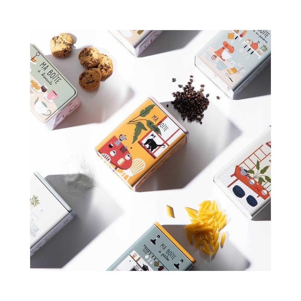 Boîte à pâtes en métal avec imprimés AMADEUS 47857