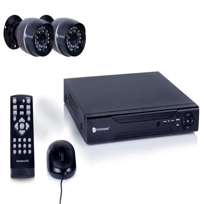 Smartwares kit de surveillance filaire avec enregistreur 4 canaux 500gb ...