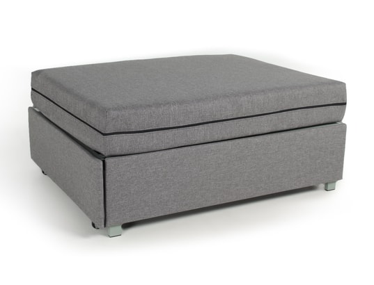Pouf extensible convertible en lit 1 place napoli tissu gris MENZZO