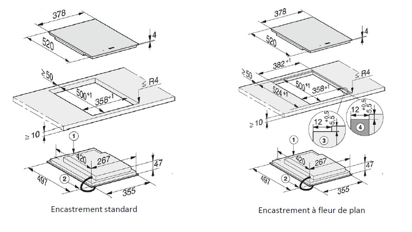 Domino induction MIELE CS 7612 FL 2 zones PowerFlex SmartSelect Pas ...