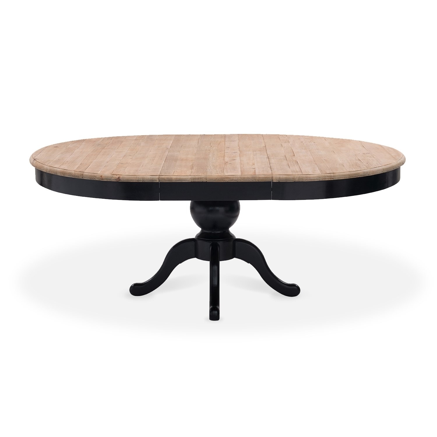 Table ronde extensible en bois massif sidonie noir INTENSEDECO Pas Cher ...