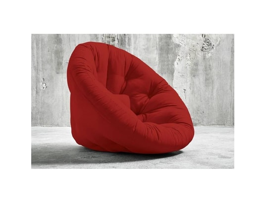 Fauteuil futon design NIDO rouge couchage 90*180*14cm KARUP