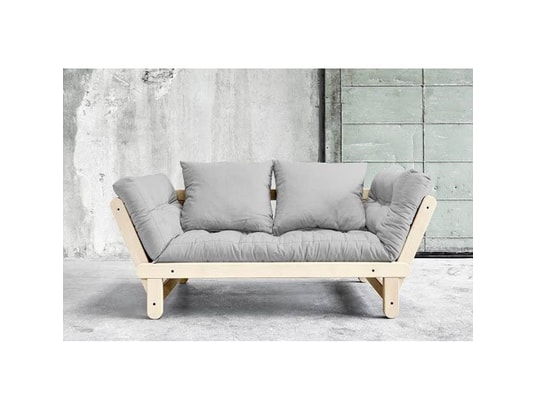 Banquette méridienne style scandinave convertible futon gris BEAT ...