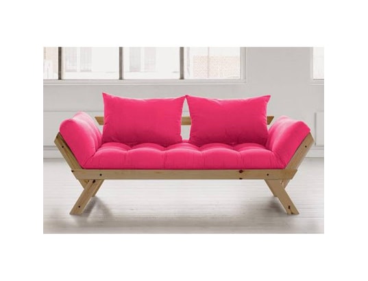 Banquette méridienne style scandinave futon magenta BEBOP couchage 75 ...