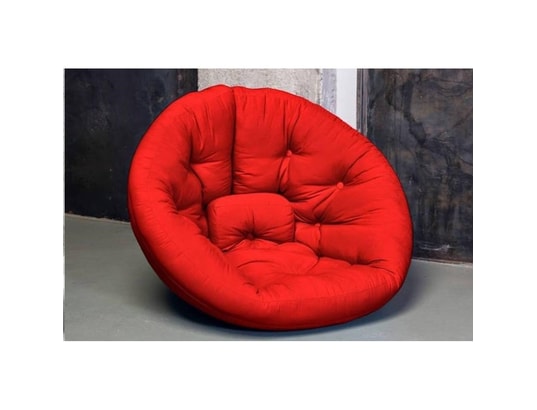 Fauteuil futon design NEST rouge couchage 110*220*14cm KARUP