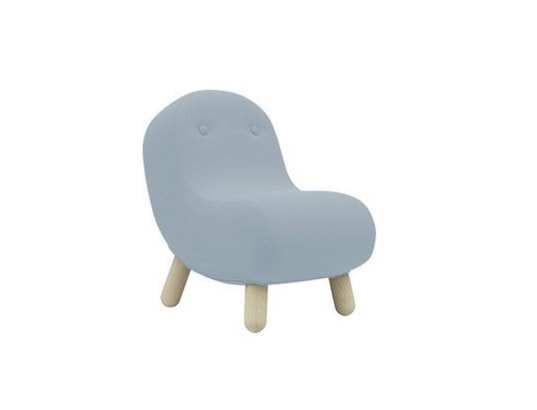 Fauteuil BOB style scandinave en tissu bleu ciel SOFT LINE
