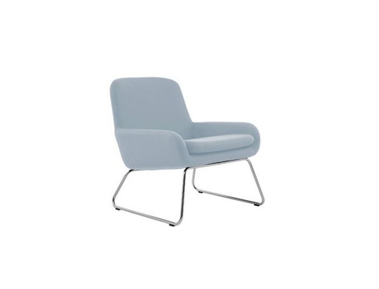 Fauteuil design COCO en tissu bleu ciel SOFT LINE