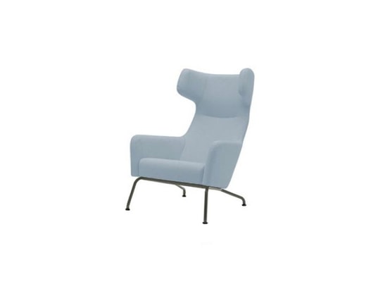 Fauteuil HAVANA à oreilles en tissu bleu ciel SOFT LINE